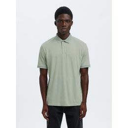 Selected Herren SELECTED Poloshirt &raquo;SLHFAVE BUTTON SS POLO NOOS&laquo; Baumwollmischung, regular fit gr&uuml;n L