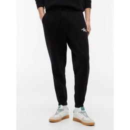 Tommy Jeans Herren Jogginghose &raquo;TJM REGULAR SIGNATURE&laquo; mit Logo und B&uuml;ndchen schwarz L, N-Gr