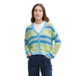 Tom Tailor Denim Damen Tom Tailor Denim Cardigan mit Streifen Muster bunt M (38)