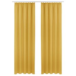 OTTO home Vorhang &raquo;SOLA&laquo; Kr&auml;uselband 1 Stk. tlg. Breite:130 cm, 1 Schal, einfarbig, Verdunkelung gold Polyester, Polyester 145cm, Kr&auml;uselband, 130cm
