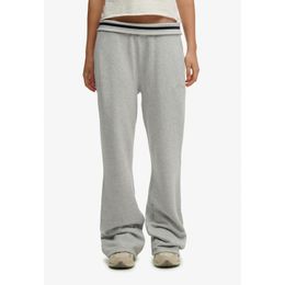 Superdry Damen Sweathose &raquo;ESSENTIAL LOGO LR FLARE JOGGER&laquo; Slim Fit, aus Baumwollmischung mit Jersey grau XL, N-Gr
