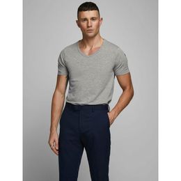 Jack & Jones Jack & Jones Herren T-Shirt &raquo;SLIM- FIT BASIC TEE V-NECK&laquo; mit V-Ausschnitt grau S