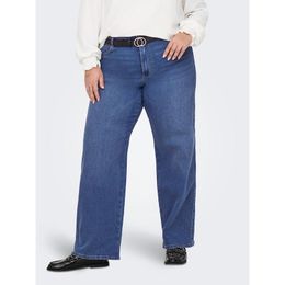 Only Carmakoma Damen Only CARMAKOMA High-waist-Jeans &raquo;CARSNOW HW WIDE DNM JEANS PIM MBD NOOS&laquo; blau 42, L&auml;nge 32