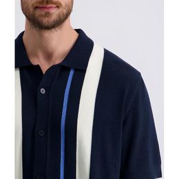 Pierre Cardin Herren Poloshirt mit durchgehender Knopfleiste blau XL