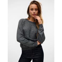V&eacute;ro Moda Vero Moda Damen Rundhalspullover &raquo;VMDOFFYSHINE LS O-NECK BLOUSE REP NOOS&laquo; schwarz M