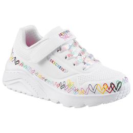 Skechers M&auml;dchen Sneaker &raquo;UNO LITE&laquo; Klettschuh mit bunten Herzen, Gr&ouml;&szlig;enschablone zum Download bunt 33