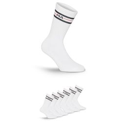 Fila Damen Socken &raquo;UNISEX LIFESTYLE PLAIN SOCKS&laquo; 6 Paar tlg. mit eingestricktem Logo wei&szlig; 43-46