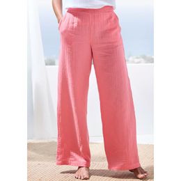 Beachtime By Lascana Damen Beachtime by Lascana Schlupfhose &raquo;aus weicher Musselinware mit elastischem Bund&laquo; lange Musselinhose, luftige Strandhose mit