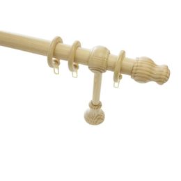 Gardinia Gardinenstange &raquo;Set Holz&laquo; &Oslash; 28 mm 1 l&auml;ufig-l&auml;ufig Fixma&szlig; 1-Lauf beige Holzwerkstoff B/L: 120cm &Oslash; 28mm, 1 l&auml;ufig