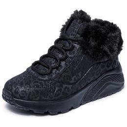 Skechers M&auml;dchen Winterboots &raquo;UNO LITE&laquo; Schn&uuml;rboots mit Rei&szlig;verschluss, Gr&ouml;&szlig;enschablone zum Download schwarz 37