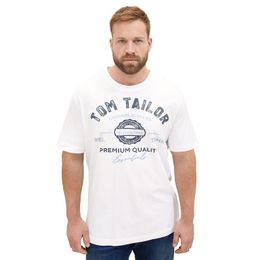 Tom Tailor Plus Herren Tom Tailor PLUS T-Shirt mit Logo-Print wei&szlig; 3XL