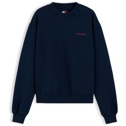 Tommy Jeans Damen Sweatshirt &raquo;TJW SCRIPT CREW&laquo;, Baumwollmischung blau XS (34)