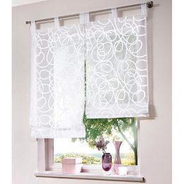 OTTO home Raffrollo &raquo;Tanaro&laquo; mit Schlaufen halbtransparent, Voile, Polyester, einseitig mit Schlingen-Motiv wei&szlig; Voile, Obermaterial: 100% Polyester 