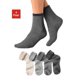 Lavana Damen Kuschelsocken Packung, 4 Stk. tlg. mit Innenfrottee bunt 39-42