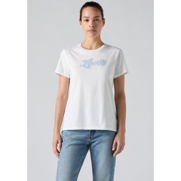 Levi's Levi's Damen Rundhalsshirt &raquo;THE PERFECT TEE&laquo; mit Logo im Metallic-Holo Print wei&szlig; XS (34)