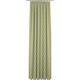 Adam Vorhang &raquo;Maroccan Shiraz&laquo; Kr&auml;uselband 1 Stk. tlg. aus 100% Bio-Baumwolle gr&uuml;n Jacquard, Baumwolle (Bio-Baumwolle) 245cm, Kr&auml;uselband, 145cm