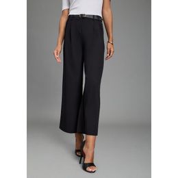 Laura Scott Damen Bundfaltenhose mit weitem Bein schwarz 40, N-Gr