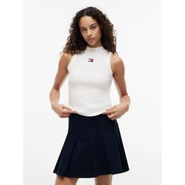 Tommy Jeans Damen Tanktop &raquo;TJW SLIM BADGE RIB MOCK TANK&laquo; Baumwollmischung, slim fit, igurbetont, in gerippter Struktur M (40)