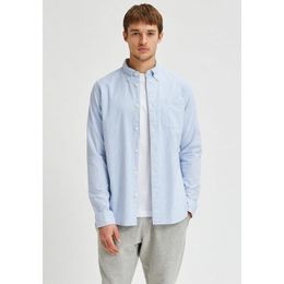 Selected Herren Selected Langarmhemd &raquo;SLHREGRICK-OX SHIRT LS NOOS&laquo; Baumwolle, regular fit blau S, N-Gr