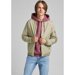 Jack & Jones Jack & Jones Herren Blouson &raquo;JJERUSH mit Stehkragen und Rei&szlig;verschlusstaschen&laquo; ohne Kapuze unifarben, modisch, regular fit, Polyester beige L
