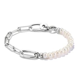 Thomas Sabo Damen Thomas Sabo Charm-Armband &raquo;Charm Club Connect: Perlen und Paperclip mit einem Connect Link&laquo; mit S&uuml;&szlig;wasserzuchtperle bunt 19, Perlen 