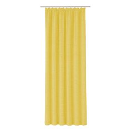 WIRTH Vorhang &raquo;Holmsund 288g/qm&laquo; Kr&auml;uselband 1 Stk. tlg. gelb Chenille, Polyacryl 145cm, Kr&auml;uselband, 132cm