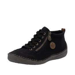 Rieker Damen Schn&uuml;rboots Sneaker, Schn&uuml;rschuh, Outdoorschuh mit Rei&szlig;verschluss schwarz 41