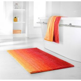Dyckhoff Badematte &raquo;Colori 09285&laquo; H&ouml;he 14 mm fu&szlig;bodenheizungsgeeignet rot Bio-Baumwolle rechteckig (55cm x 65cm ), 1 Stk.