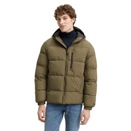 Tom Tailor Denim Herren Tom Tailor Denim Steppjacke mit Kapuze mit Kapuze gr&uuml;n M