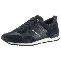 Tommy Hilfiger Herren Sneaker &raquo;ICONIC LEATHER SUEDE MIX RUNNER&laquo; , Freizeitschuh, Halbschuh, Schn&uuml;rschuh im Materialmix blau 46