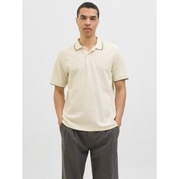 Jack & Jones Jack & Jones Herren Poloshirt &raquo;JJEAUSTIN POLO SS NOOS&laquo; Materialmix, regular fit wei&szlig; S