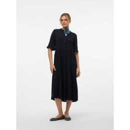 V&eacute;ro Moda Vero Moda Damen Sommerkleid &raquo;VMEASY JOY 2/4 FRL CALF DRESS WVN GA&laquo; Viskose, regular fit schwarz XS, N-Gr