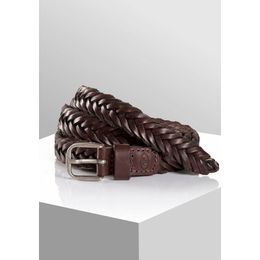 Tom Tailor Damen Tom Tailor Flechtg&uuml;rtel &raquo;TTCLAUDETTE&laquo; 2 cm breiter Dameng&uuml;rtel, stufenlos verstellbar, Echtleder braun 90