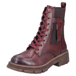 Rieker Damen Schn&uuml;rboots Schn&uuml;rstiefelette, Herbstboots, Profilsohle, Blockabsatz, mit Stretch braun 39