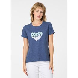 Ragwear Damen Kurzarmshirt &raquo;MINTTA PP&laquo; Klassischer Fit mit Herz-Print und softem Finish blau 3XL