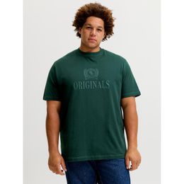Jack & Jones PlusSize Jack & Jones Plussize Herren Jack & Jones PlusSize T-Shirt &raquo;JORFREDERIKSBERG MONOGRAM TEE SS CN PLS&laquo; Baumwolle gr&uuml;n 6XL
