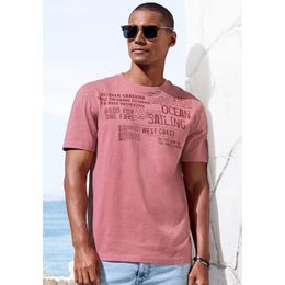 John Devin Herren T-Shirt &raquo;mit Print&laquo; Regular-Fit, aus Slub-Qualit&auml;t, mit Print rot S (44/46)