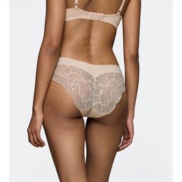 Triumph Damen Slip &raquo;Body Make-Up Illusion Lace&laquo; florale Stretch-Spitze, hoher Beinausschnitt, weiche Microfaser beige 36