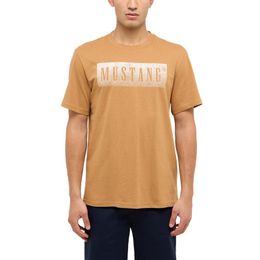 Mustang Herren Mustang T-Shirt &raquo;MU-Austin Block Logo&laquo; Regular fit braun XXL