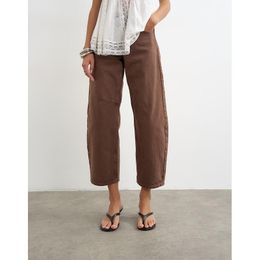 Topshop Damen Topshop Weite Jeans &raquo;TSBARREL HR DENIM JEANS BROWN NOOS&laquo; Baumwolle, barrel fit, high waist 26, L&auml;nge 32