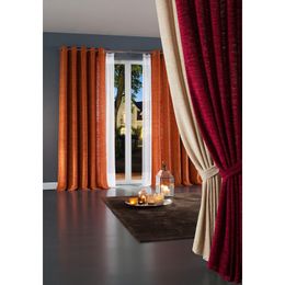 WIRTH Vorhang &raquo;Trondheim 328 g/m&sup2;&laquo; Schlaufen 1 Stk. tlg. beige Chenille, Polyacryl 145cm, Schlaufen, 132cm