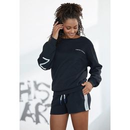 French Connection Damen Sweatshorts mit seitlichen Kontrast-Eins&auml;tzen, Loungewear schwarz 40/42, N-Gr
