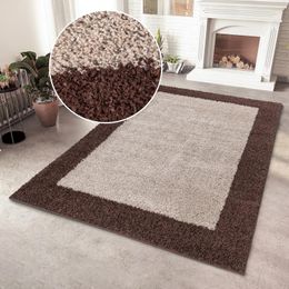 OTTO home Hochflor-Teppich &raquo;Liams&laquo; rechteckig 30 mm H&ouml;he mit Bord&uuml;re, besonders weich und kuschelig, Wohnzimmer, Schlafzimmer beige Kunstfaser B : 