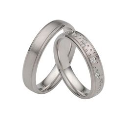 Firetti Unisex Trauring &raquo;Schmuck Geschenk Hochzeit Ehering "LIEBE"&laquo; Made in Germany - wahlweise mit oder ohne Zirkonia (synth.) silber 57,mit Zirkonia