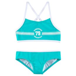 Kangaroos M&auml;dchen Kangaroos Bustier-Bikini &raquo;Sporty&laquo; mit sportlichem Frontdruck blau 122/128, N-Gr