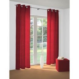 WIRTH Vorhang &raquo;Toco-Ranke&laquo; &Ouml;sen 1 Stk. tlg. rot Chenille, Polyacryl, Polyester 145cm, &Ouml;sen, 132cm
