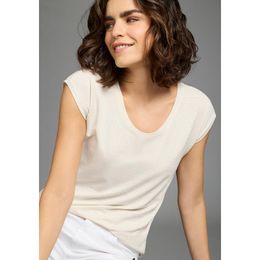 Laura Scott Damen T-Shirt casual Stil, gestreifte Optik mit Glitzergarn 34