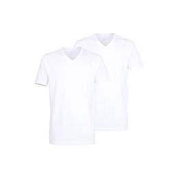 Bugatti Herren Bugatti T-Shirt &raquo;Bari&laquo; V-Ausschnitt, Kurzarm, basic, Baumwolle, weich, atmungsaktiv wei&szlig; 56
