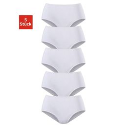 Petite Fleur By Lascana Damen petite fleur by Lascana Taillenslip 5er-Pack, aus elastischer Baumwoll-Qualit&auml;t wei&szlig; 56/58