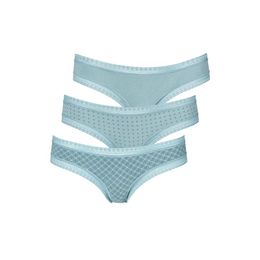 Lascana Damen Lascana Brasilslip 3er-Pack, aus elastischer Baumwolle mit weicher Spitze gr&uuml;n 44/46